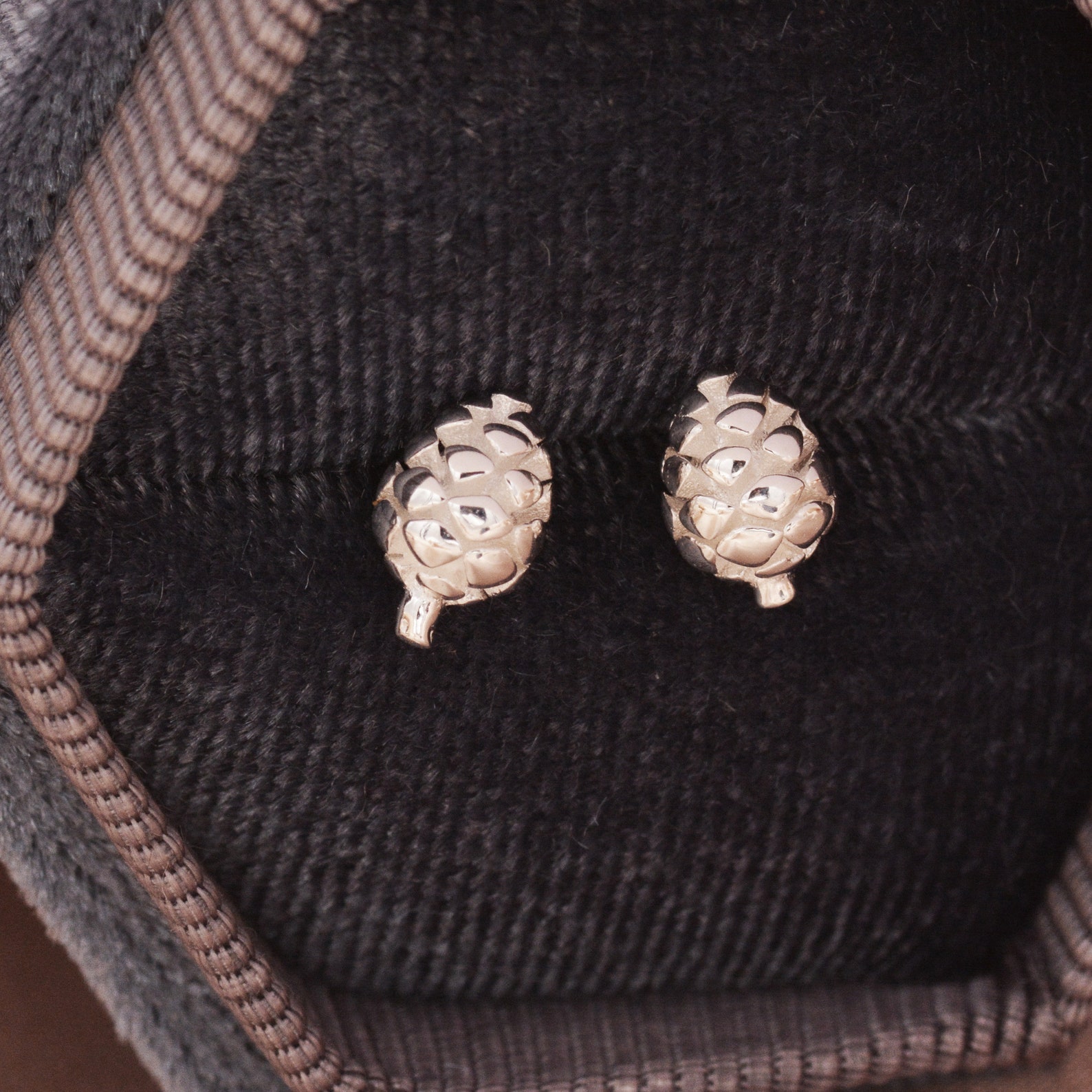 Pine Cone Stud Earrings in Sterling Silver Silver or Gold - Etsy UK