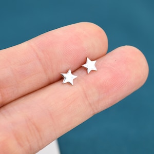 Tiny Star Stud Earrings in Sterling Silver, Dainty, Celestial Stud, Delicate and Pretty - Etsy