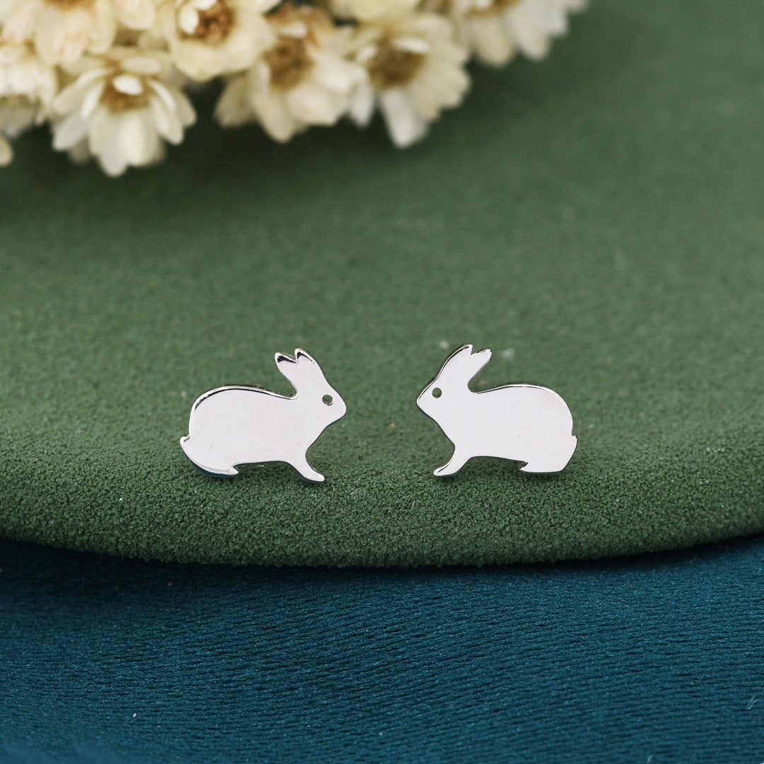Sterling Silver Bunny Rabbit Stud Earrings, Cute and Quirky Jewellery ...