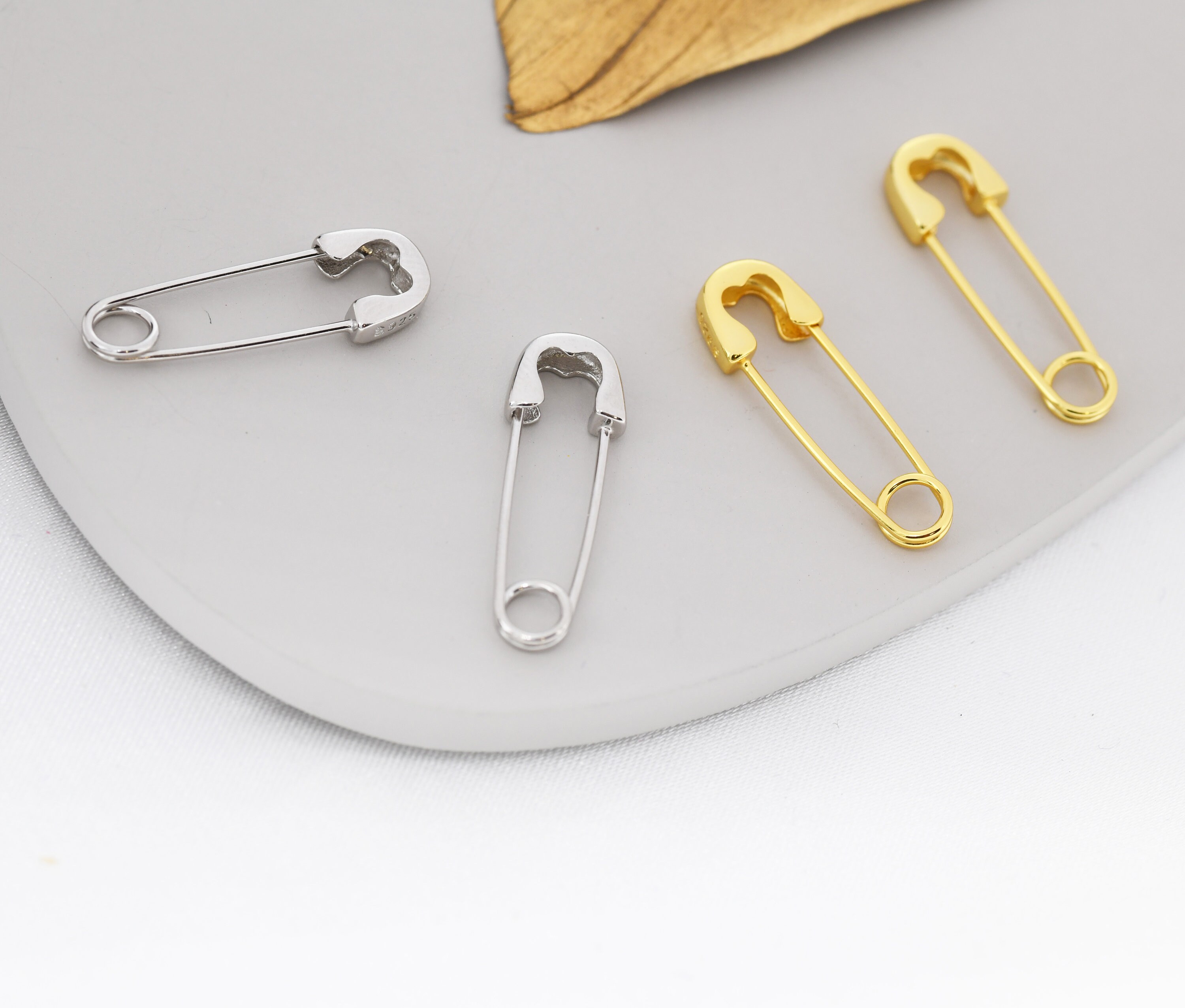 Safety Pin Hoop Earrings in Sterling Silver, Available in 3 Sizes ...