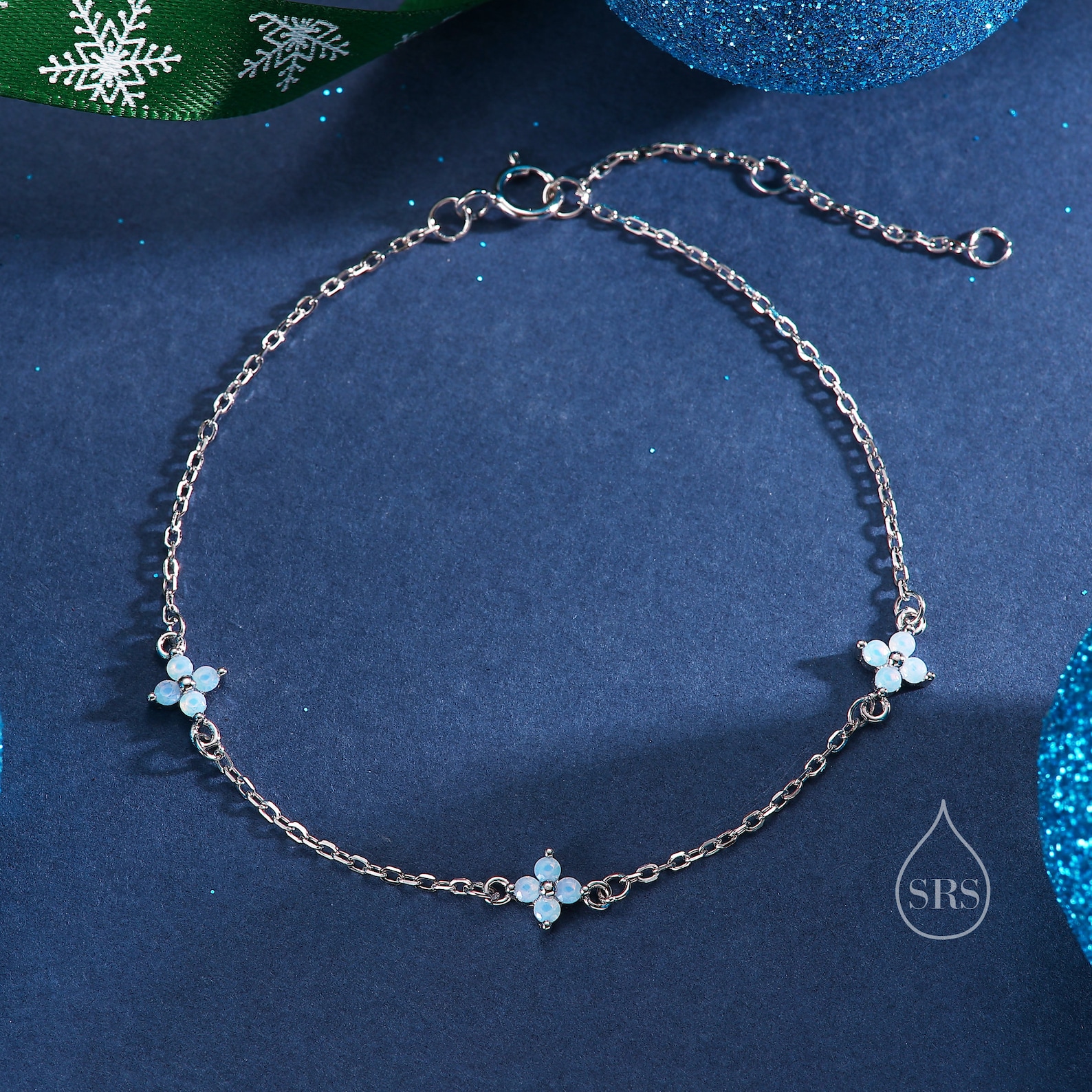 Tiny CZ Hydrangea Flower Bracelet in Sterling Silver Silver - Etsy