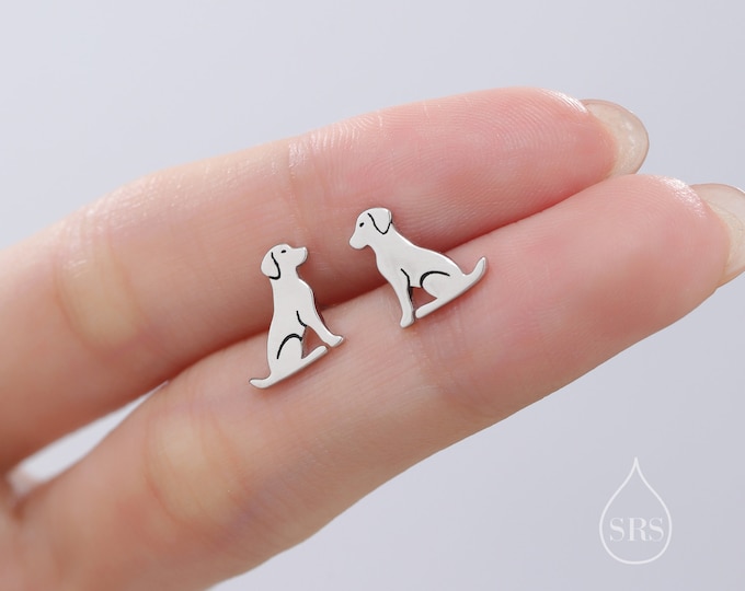 Cute Labrador Retriever Dogs 925 Sterling Silver Stud Earrings. Hand ...