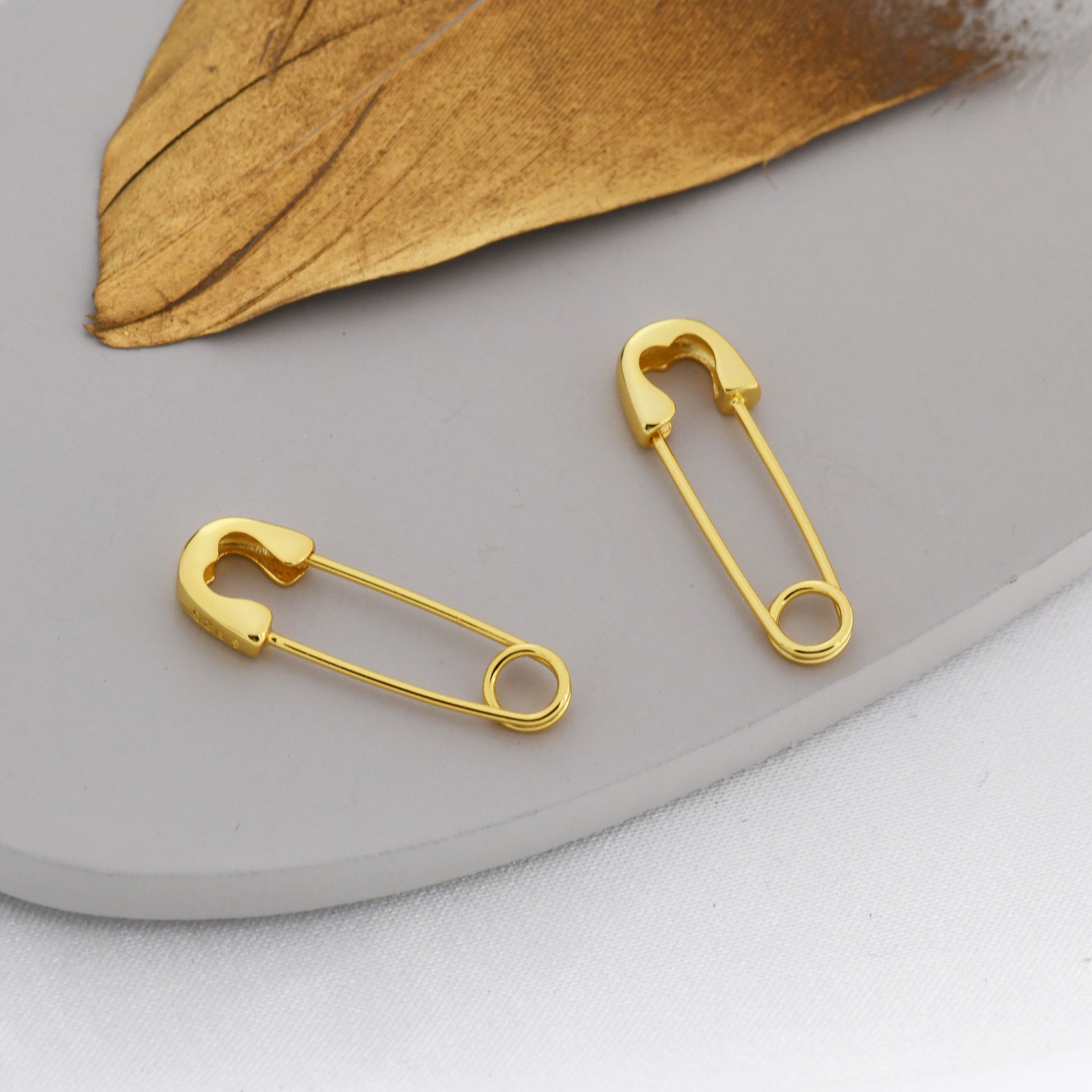 Safety Pin Hoop Earrings in Sterling Silver, Available in 3 Sizes ...