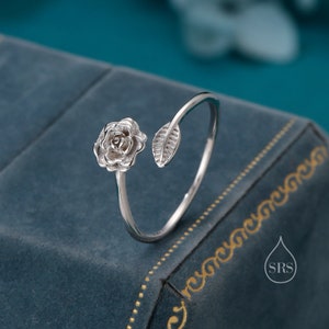 Rose Wrap Ring in Sterling Silver, Flower Ring, Silver Rose Ring ...