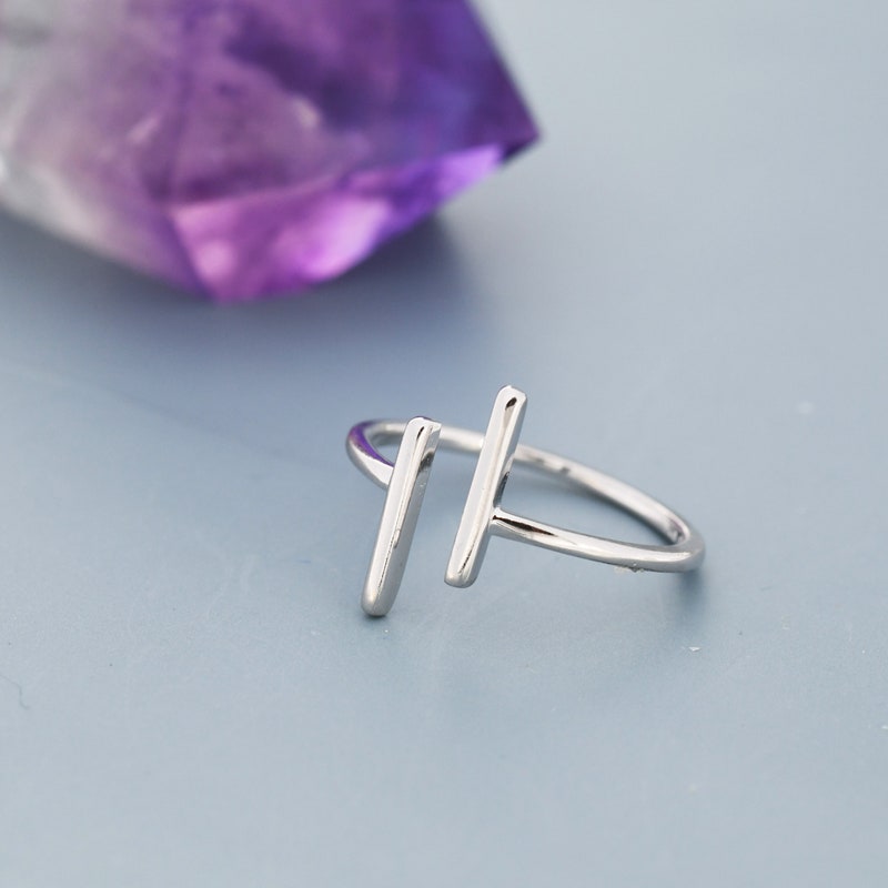 Bar Ring Silver - Etsy