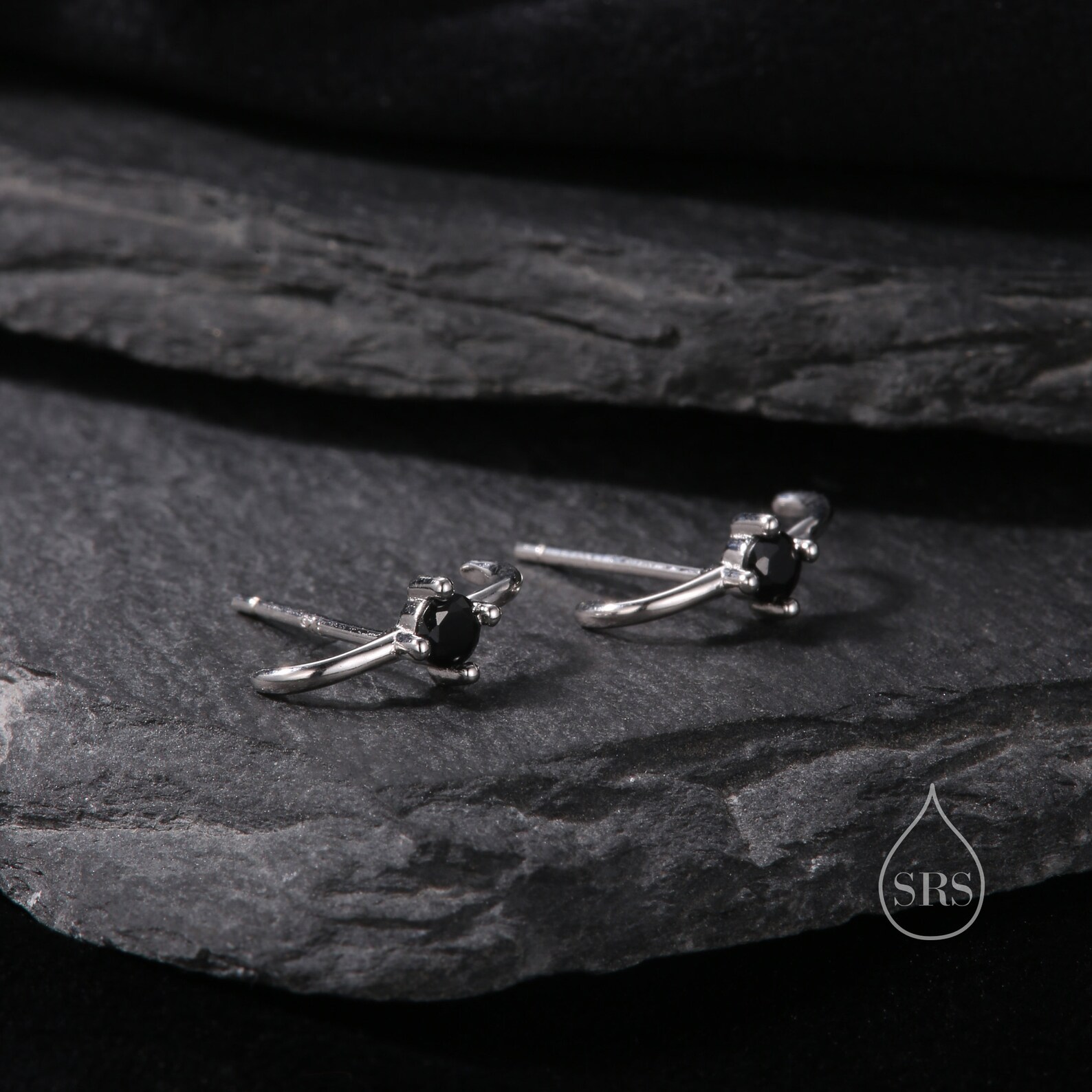 Single Piercing CZ Skinny Earlobe Cuff Earring in Sterling Silver, Lobe ...