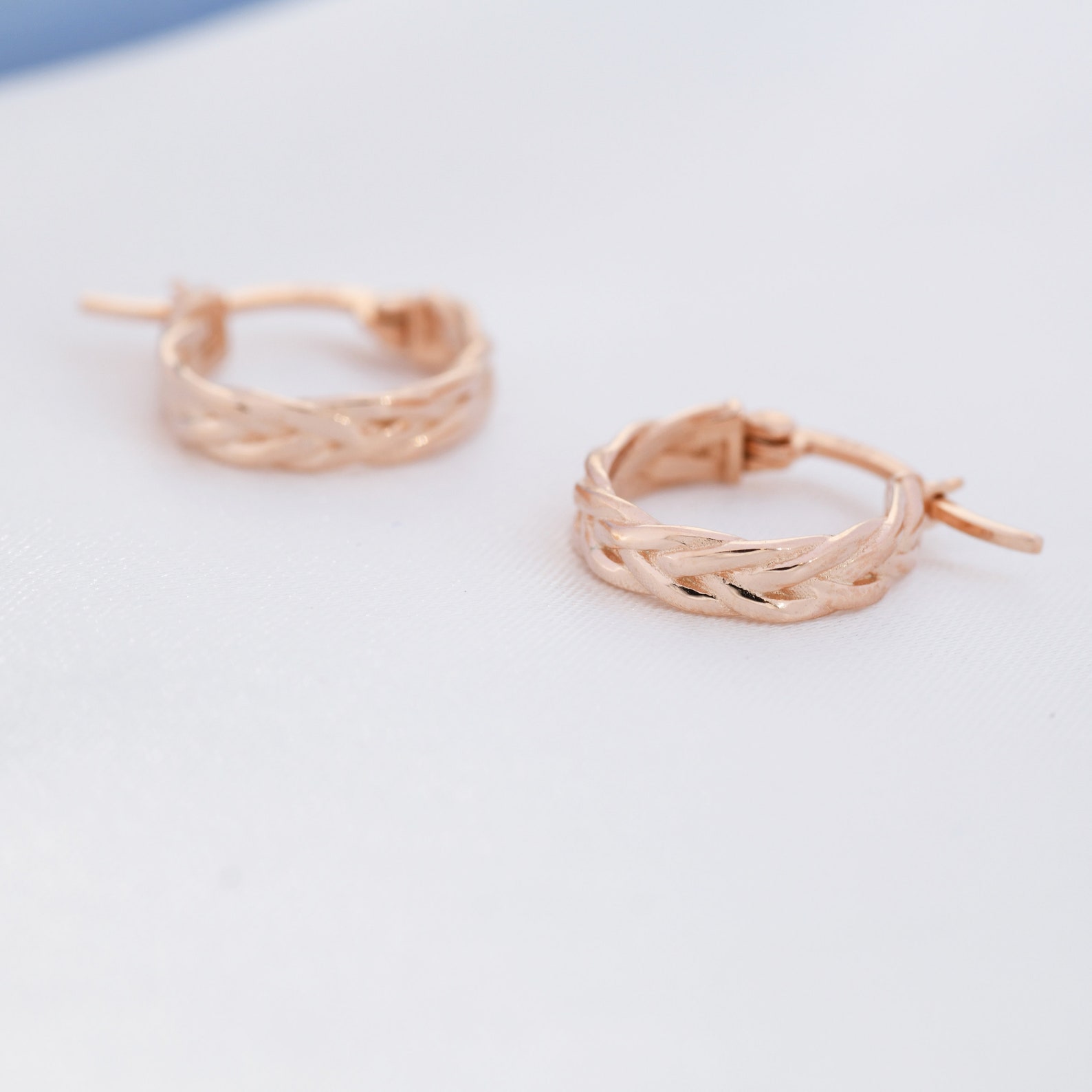 Braided Hoop Earrings in Sterling Silver Silver or Gold or - Etsy UK