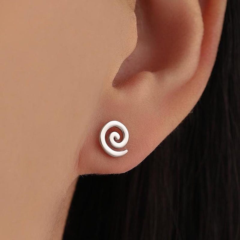 Spiral Swirl Stud Earring - Etsy