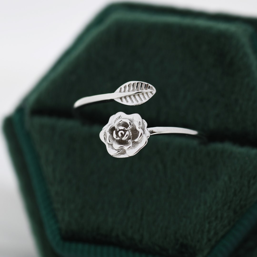 Rose Wrap Ring in Sterling Silver, Flower Ring, Silver Rose Ring ...