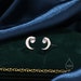 Cresent Moon With Moonstone Stud Earrings in Sterling Silver, Moon ...