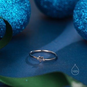 Extra Tiny Little Star Skinny Ring in Sterling Silver, Single Star ...