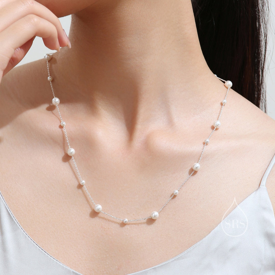 Mother of Pearl Two Way Necklace in Sterling Silver, Silver or Gold ...