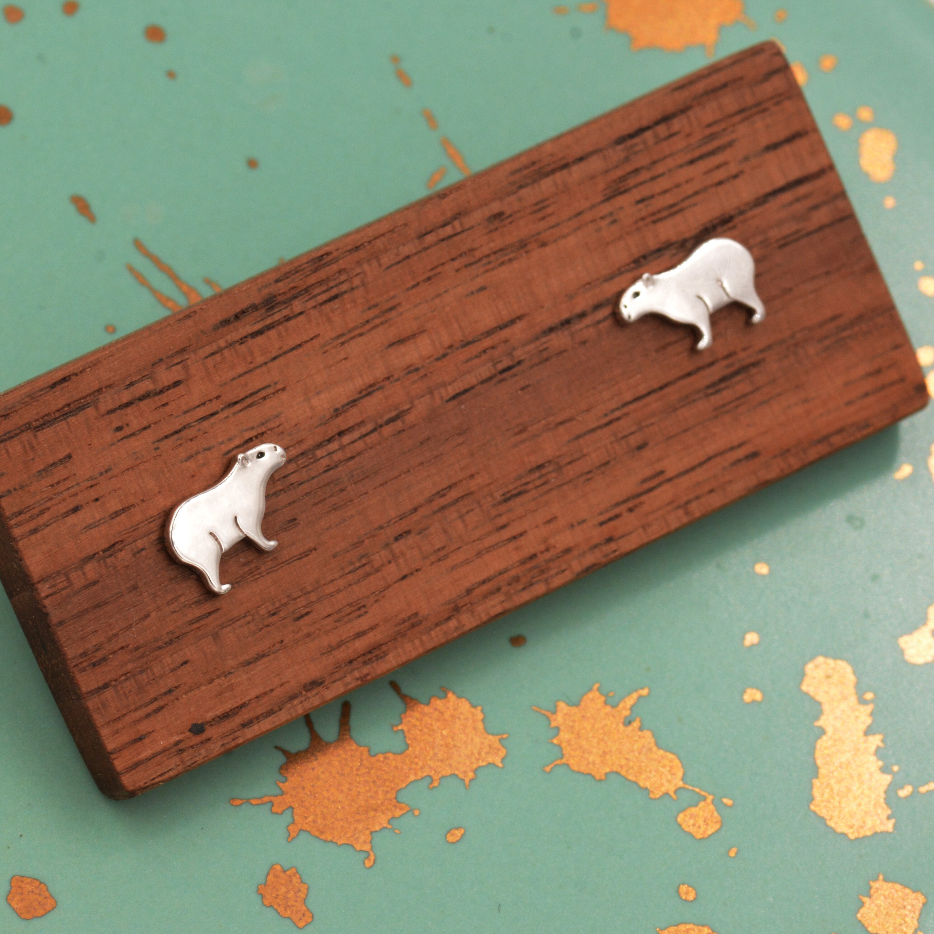 Capybara Stud Earrings in Sterling Silver Cute Animal | Etsy UK