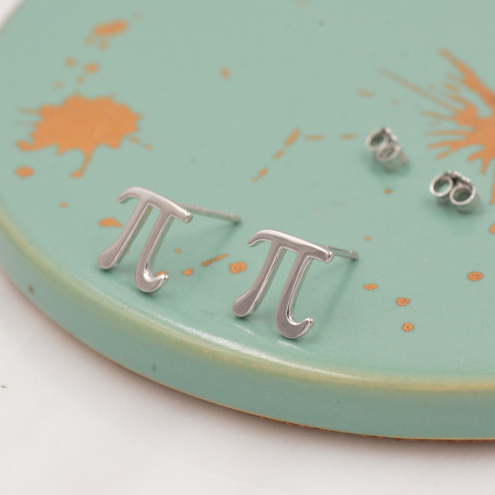 Sterling Silver Pi Stud Earrings Mathematical Earrings - Etsy UK