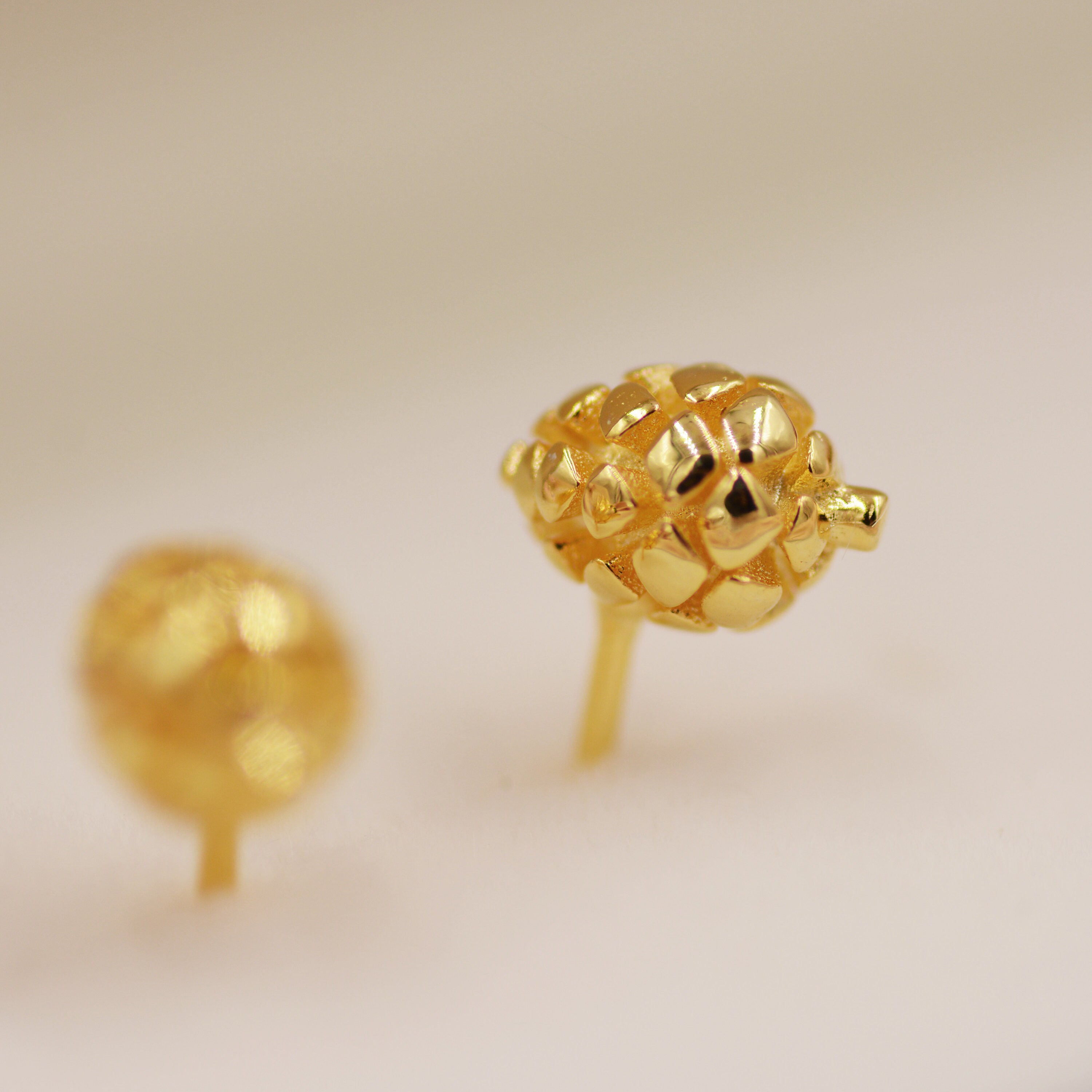 Pine Cone Stud Earrings in Sterling Silver Silver or Gold - Etsy UK