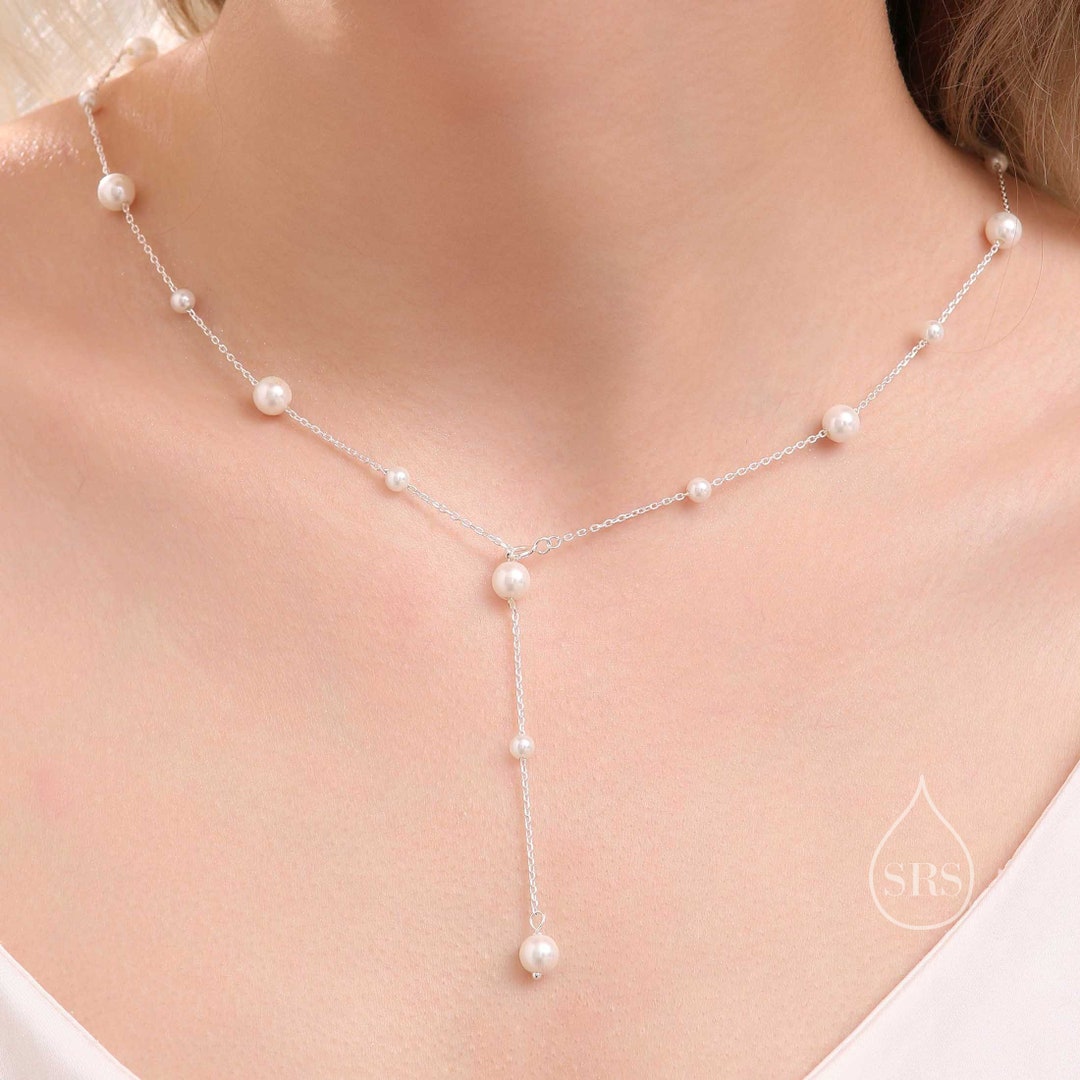 Mother of Pearl Two Way Necklace in Sterling Silver, Silver or Gold ...