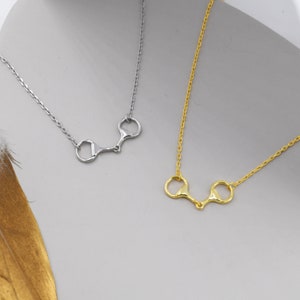 Snaffle Bit Necklace in Sterling Silver Silver or Gold Horse - Etsy UK