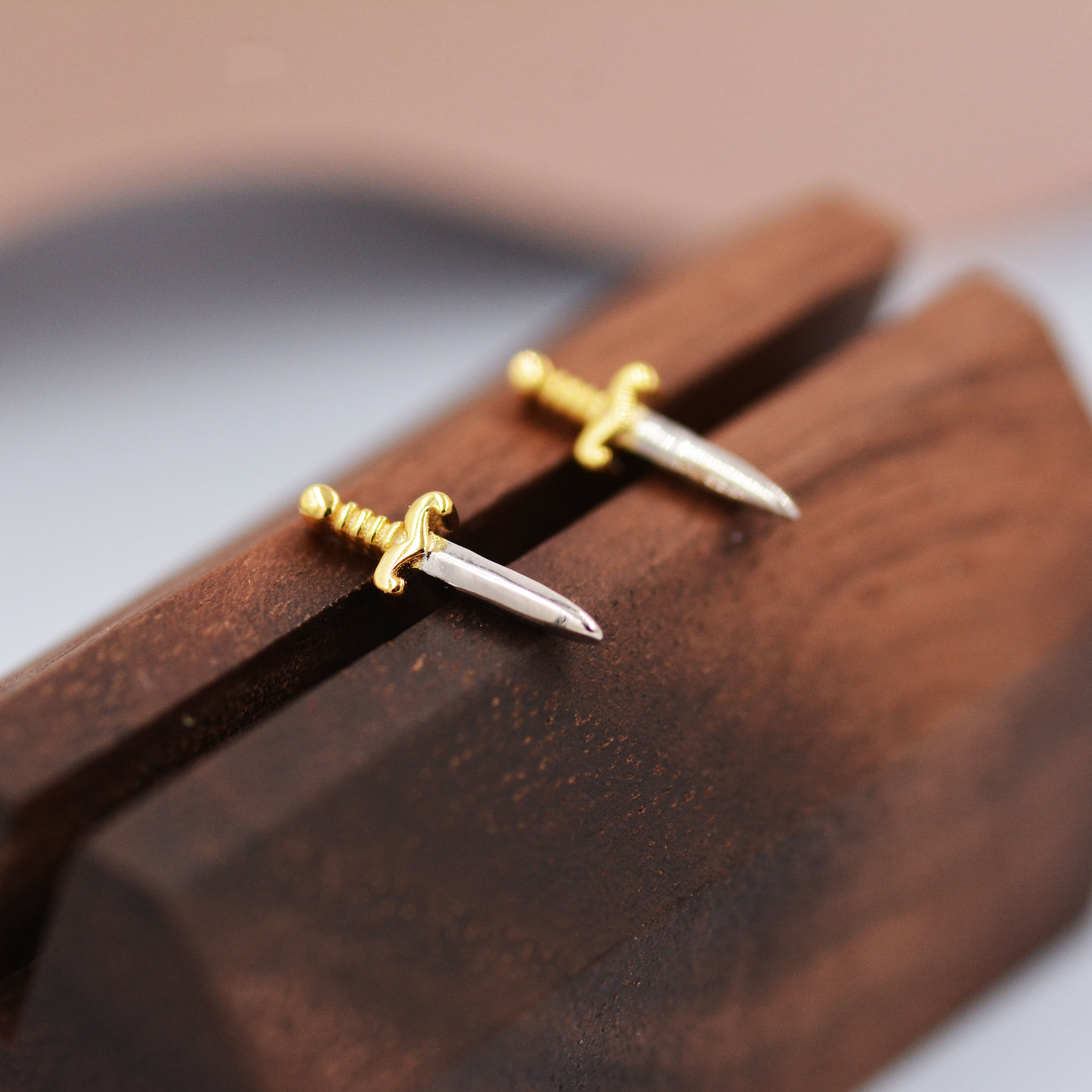 Tiny Little Dagger Sword Stud Earrings in Sterling Silver - Etsy