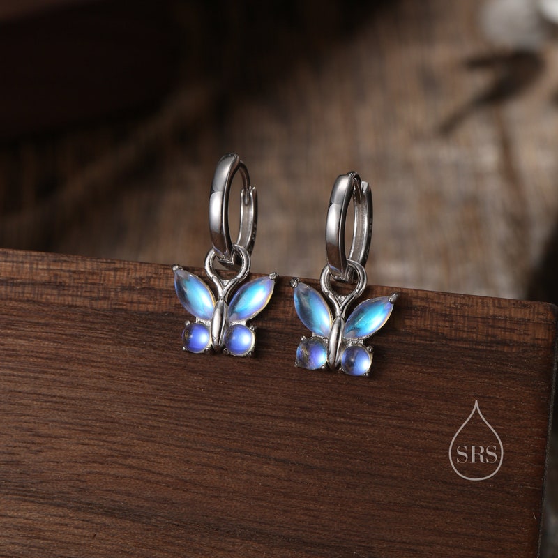 Butterfly Hoop Earrings - Etsy