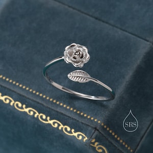 Rose Wrap Ring in Sterling Silver, Flower Ring, Silver Rose Ring ...