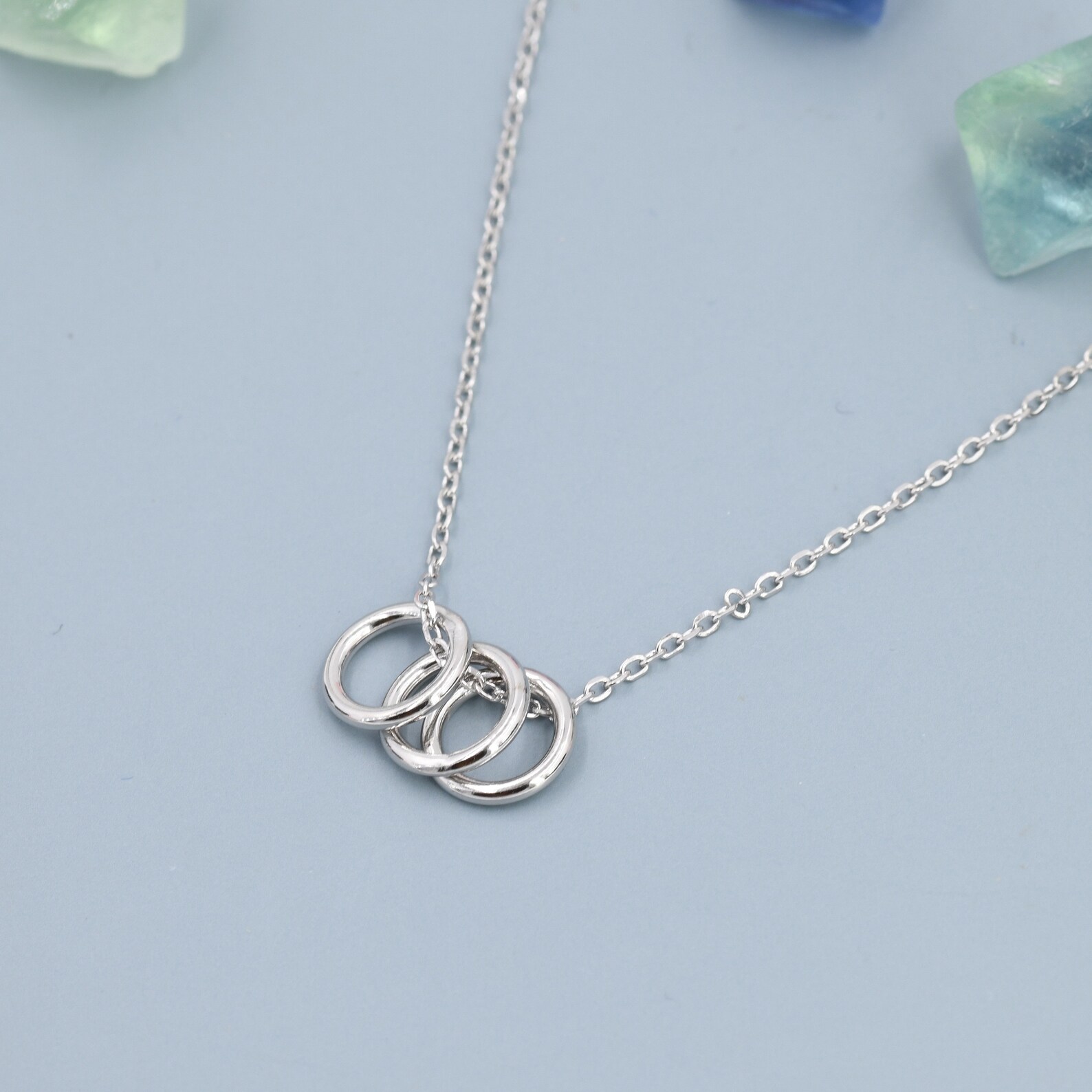 Sterling Silver Three Circles Pendant Necklace, Tri Circle Circles, 30s ...