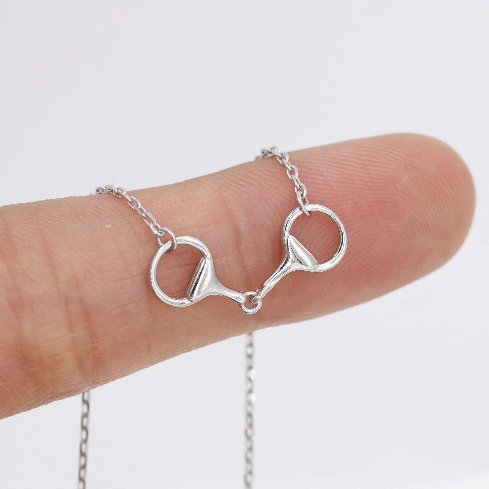 Snaffle Bit Necklace in Sterling Silver Silver or Gold Horse - Etsy UK