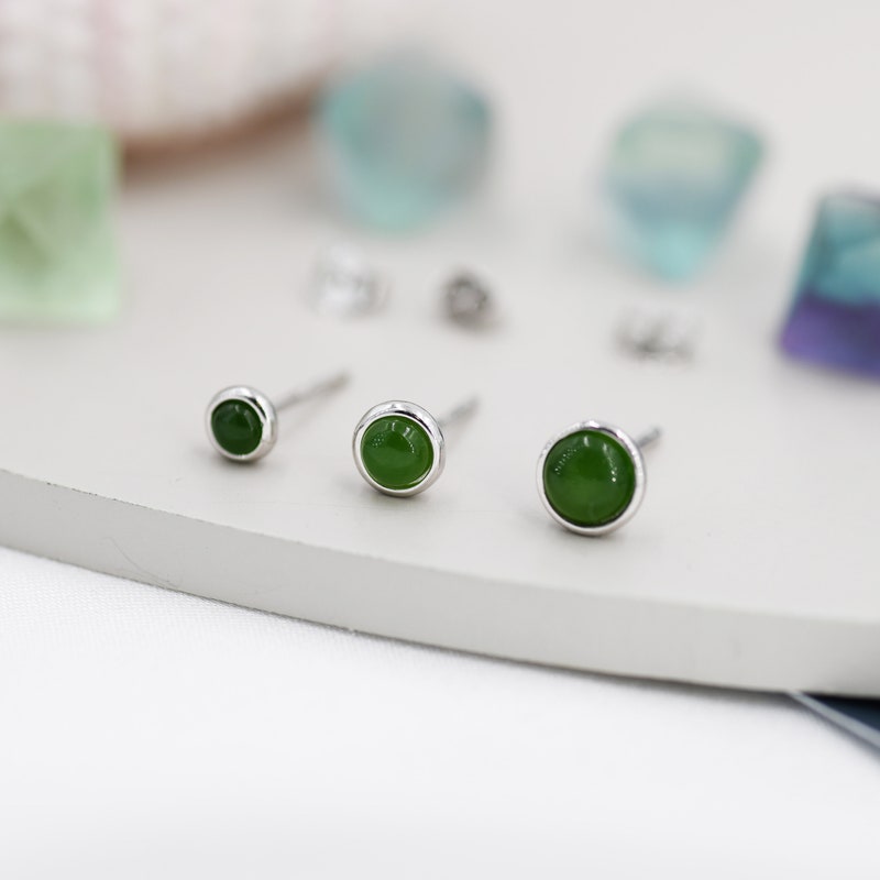 Green Dot Stud Earrings - Etsy UK