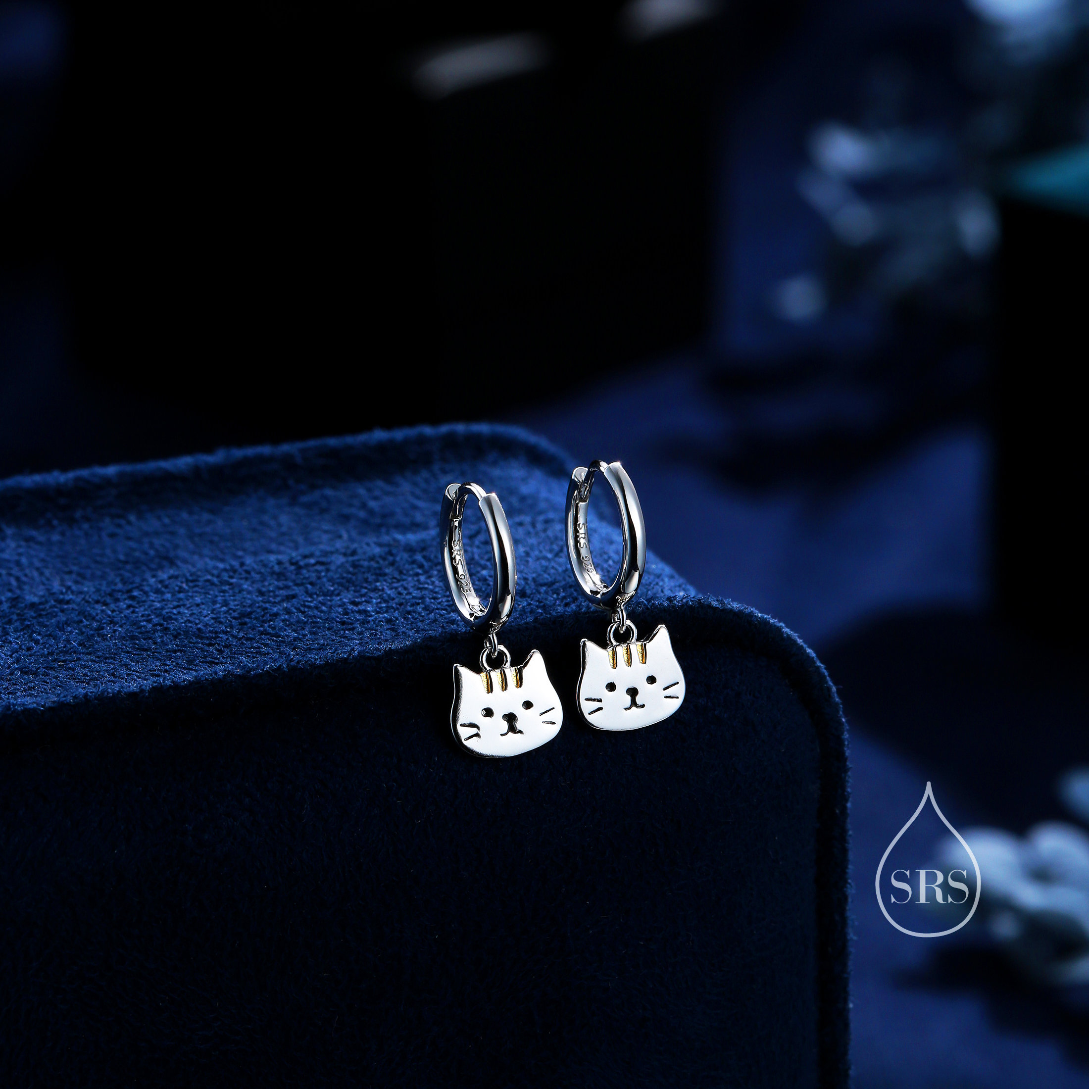 Super Cute Cat Huggie Earrings in Sterling Silver - Cute Cat Huggie ...