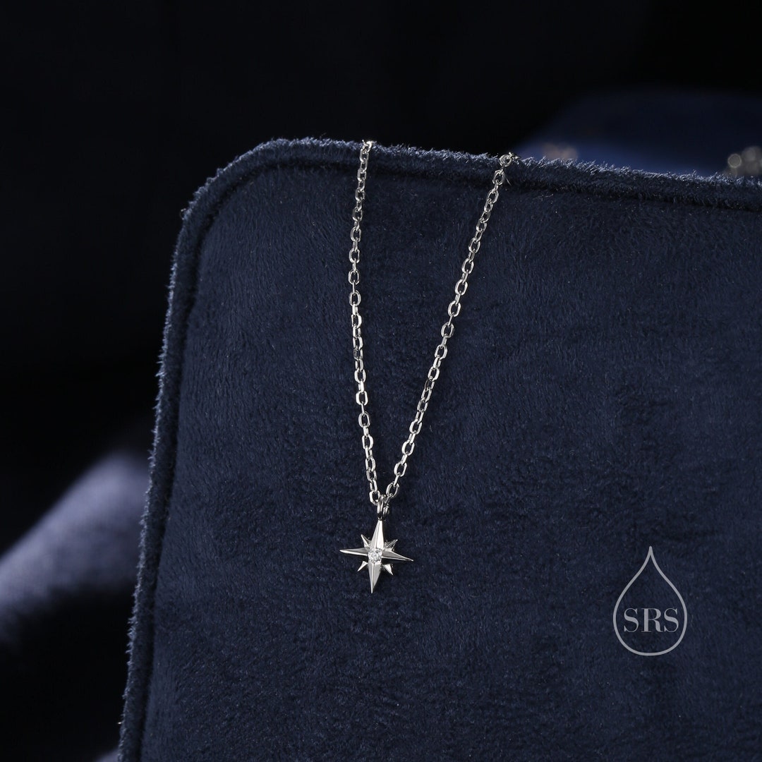 Extra Tiny North Star Pendant Necklace in Sterling Silver, Silver or ...