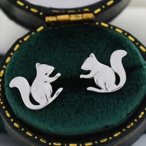 Squirrel Stud Earrings in Sterling Silver, Silver or Gold, Animal Earrings, Nature Inspired - Etsy