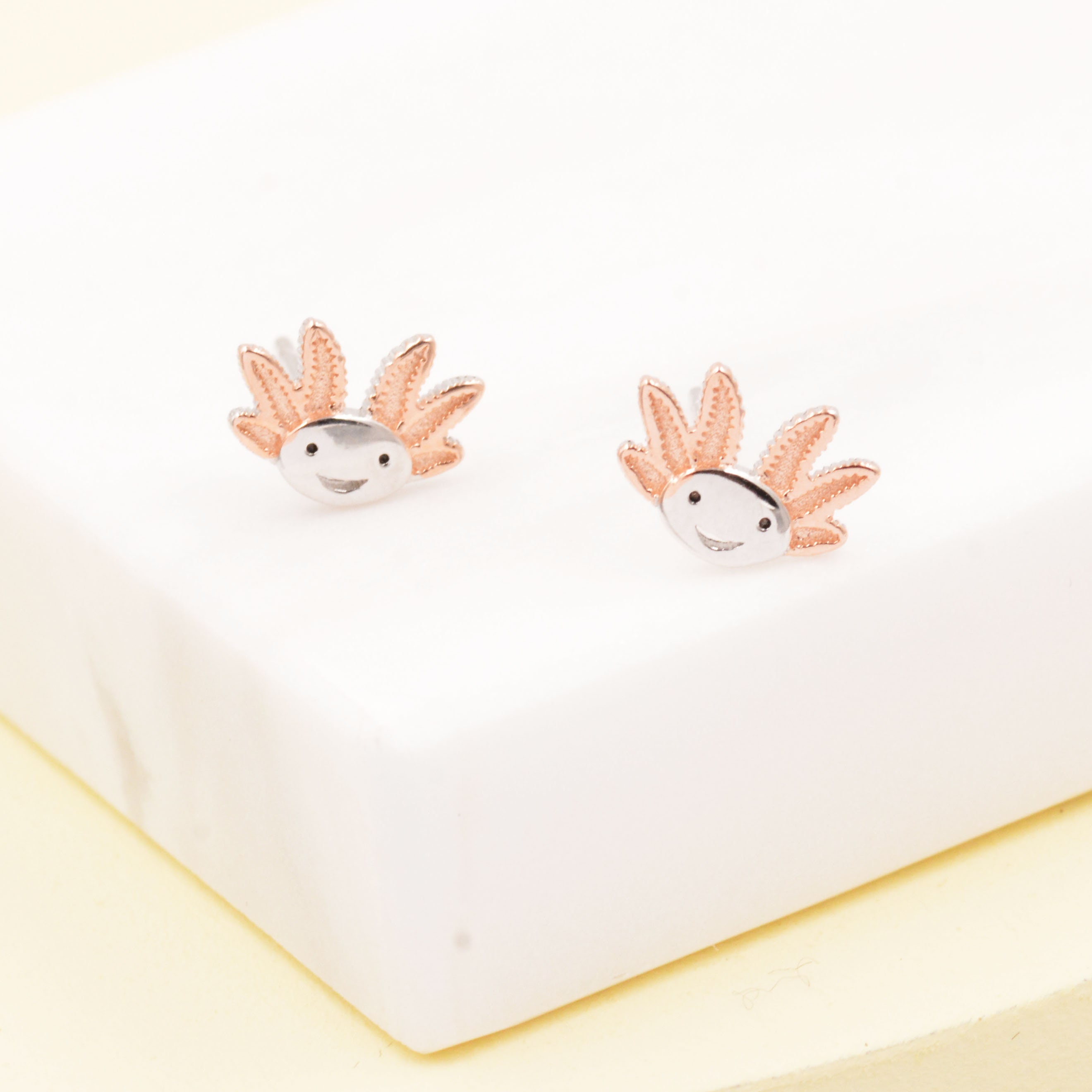 Axolotl Stud Earrings in Sterling Silver Sea Creature Stud | Etsy