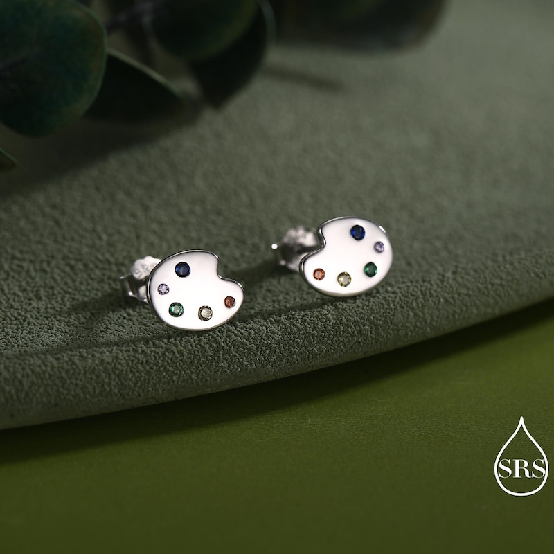 Silver Art Palette Earrings - Etsy