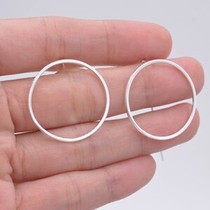 Beautiful Large Circle Ear Jacket Earrings in Sterling Silver, Silver ...