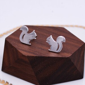 Squirrel Stud Earrings in Sterling Silver, Cute Fun Quirky, Gift for Her, Animal Lover, Nature ...