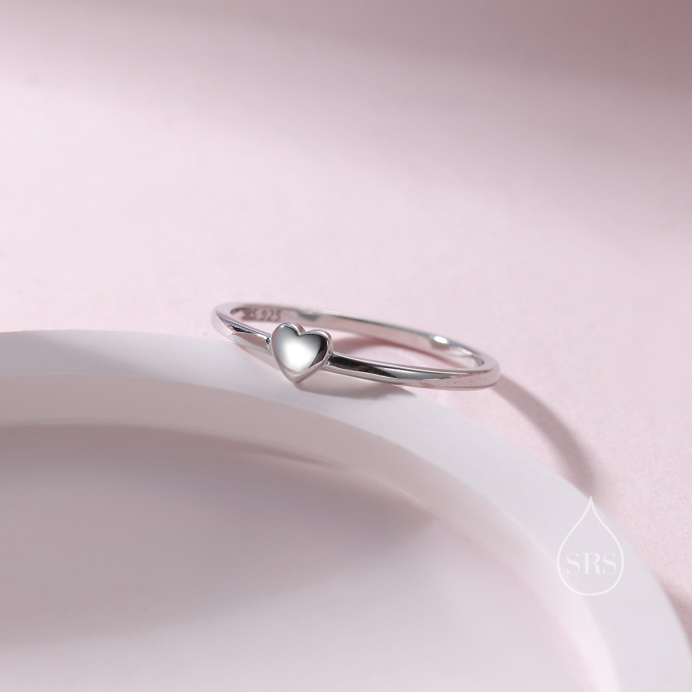 Extra Tiny Heart Ring in Sterling Silver Silver Heart Ring in - Etsy