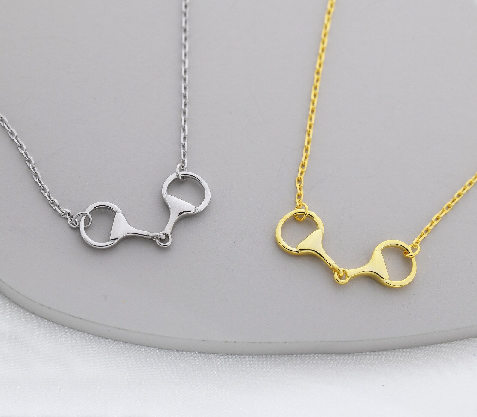 Snaffle Bit Necklace in Sterling Silver Silver or Gold Horse - Etsy UK