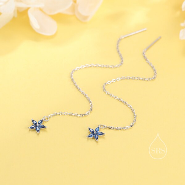 Flower Threader Earrings - Etsy