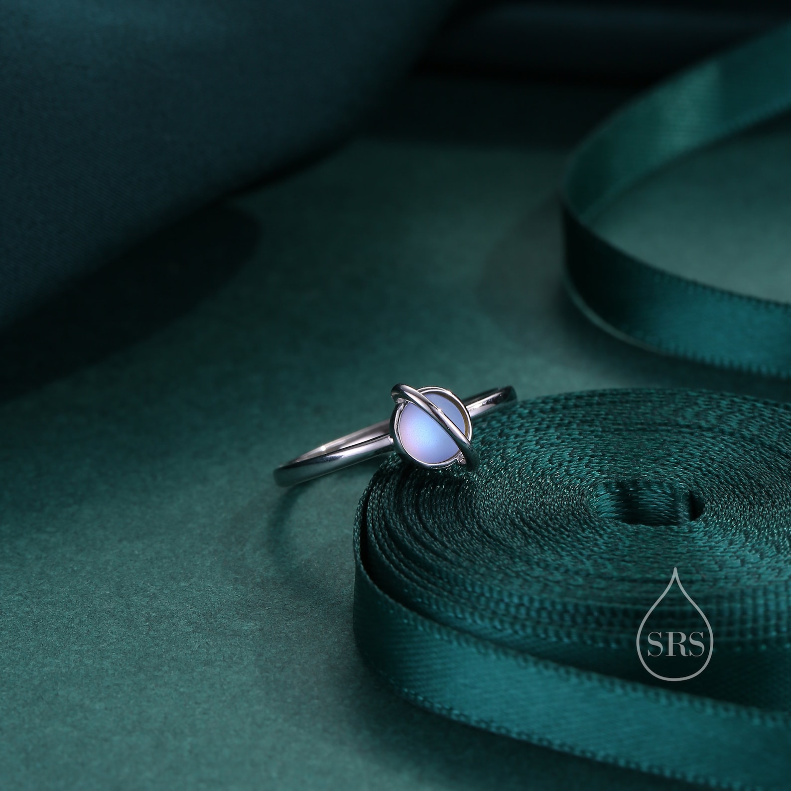 Sterling Silver Rotatable Planet Ring, Fidget Ring, Adjustable Size ...