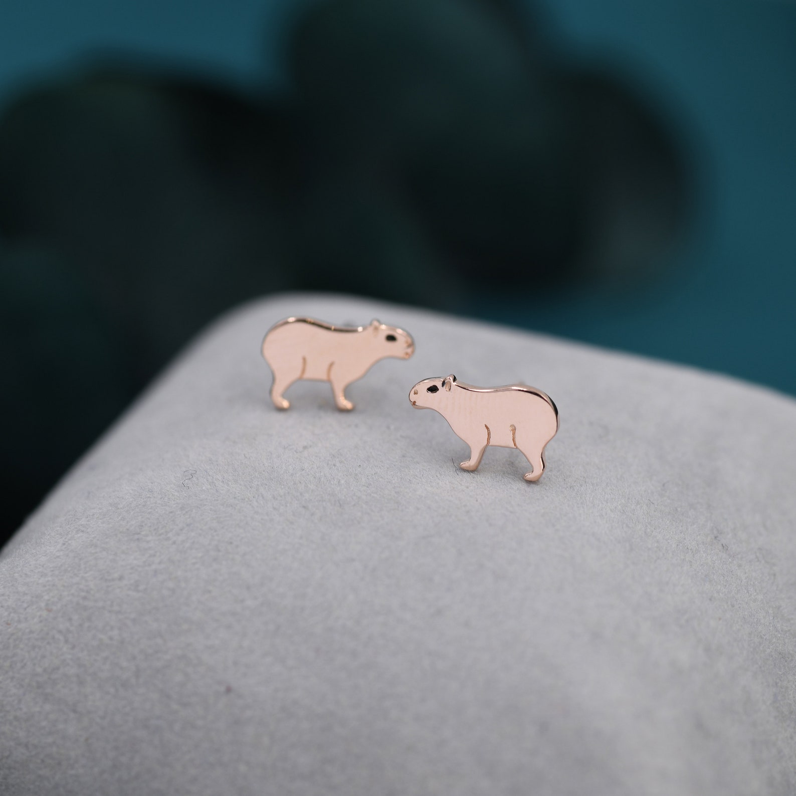 Capybara Stud Earrings in Sterling Silver Cute Animal - Etsy UK