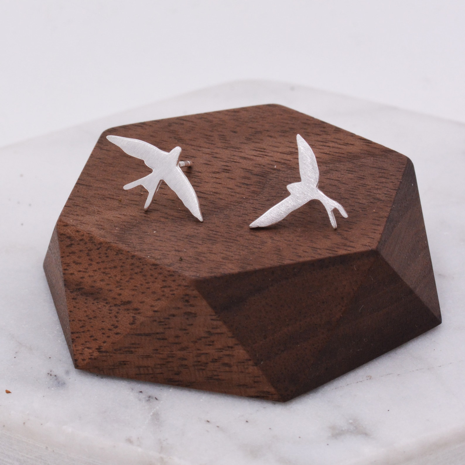 Sterling Silver Mismatched Asymmetric Swallow Bird Silhouette - Etsy