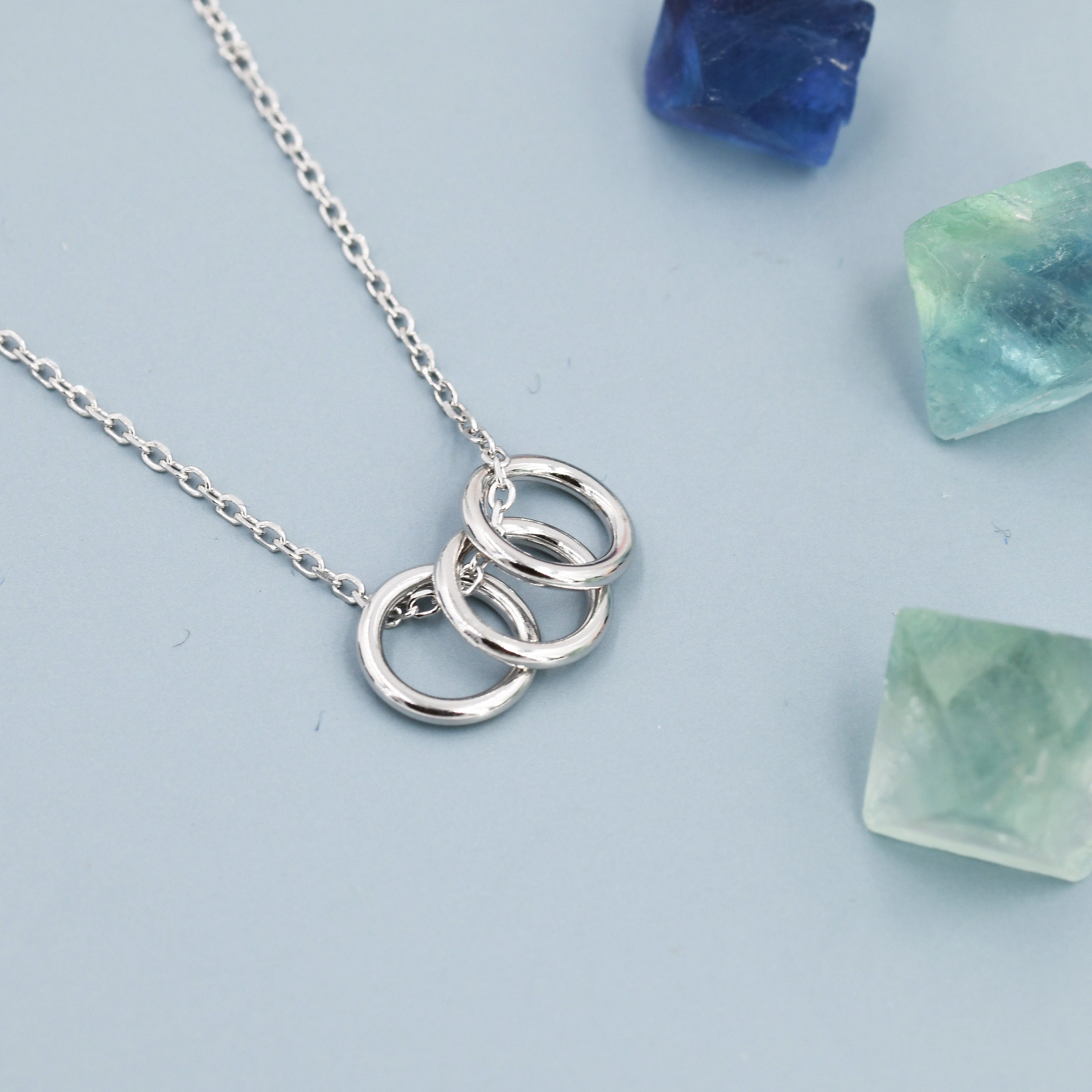 Sterling Silver Three Circles Pendant Necklace, Tri Circle Circles, 30s ...