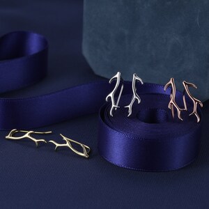 Stag Antler Crawler Earrings in Sterling Silver, Silver, Gold or Rose ...