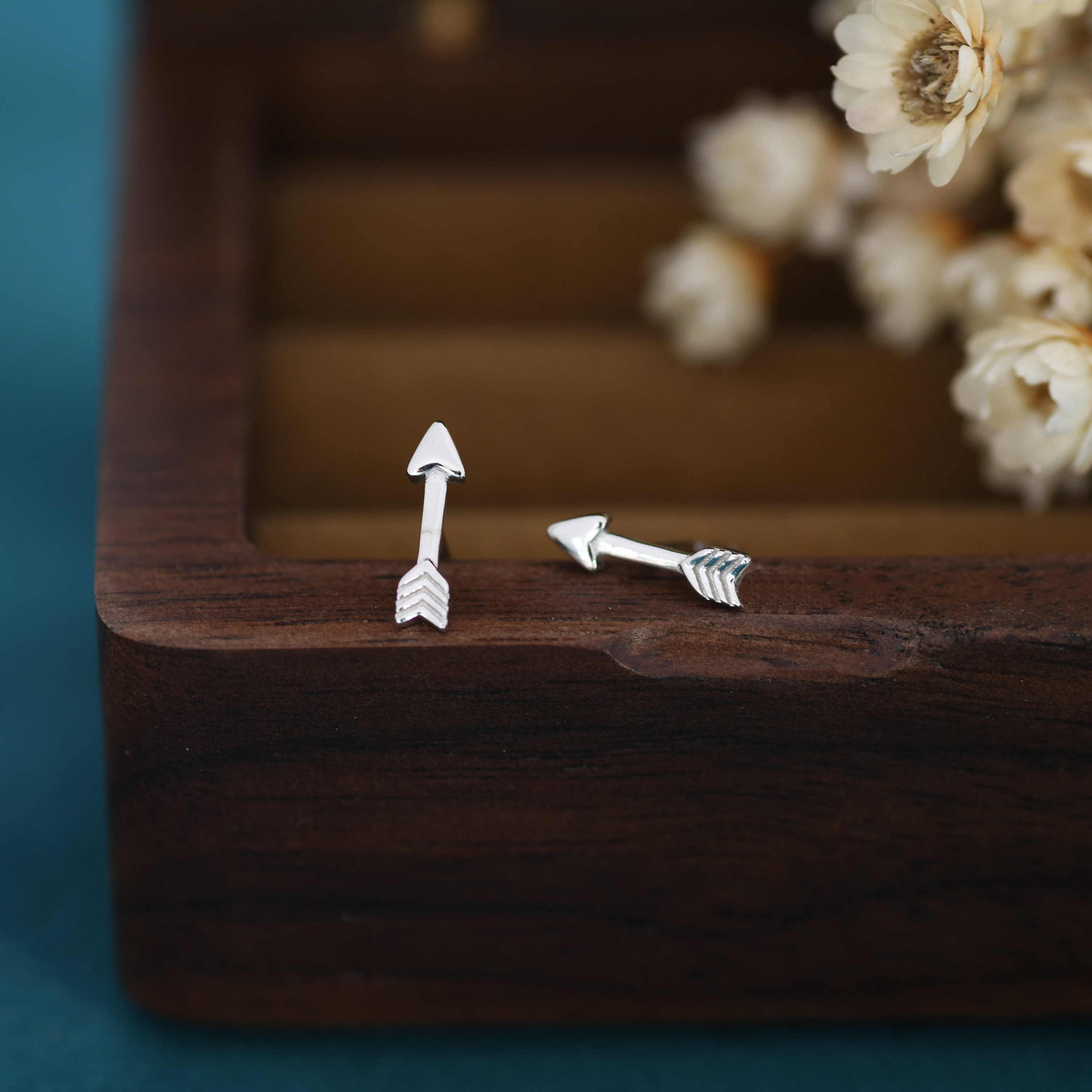 Sterling Silver Tiny Little Arrow Stud Earrings, Silver or Gold, Dainty ...