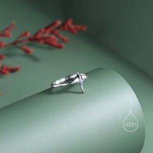 Tiny Manta Ray Ring in Sterling Silver, Adjustable Size, Manta Ray Fish Ring, Sterling Silver ...