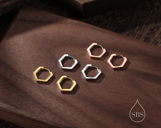 Delicate Minimal Geometric Rectangle Hoops/ Thin Gold Dainty Ear Slides ...