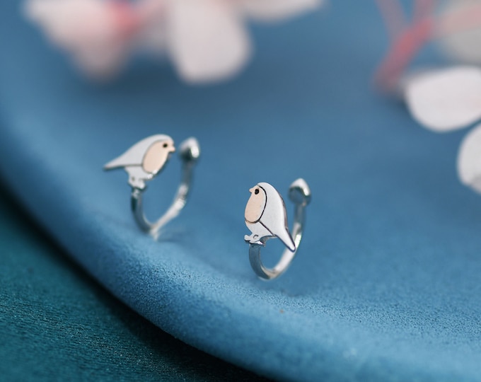 Silver and Gold Robin Ring, Robin Ring, Silver Bird Ring, Robin Gift ...