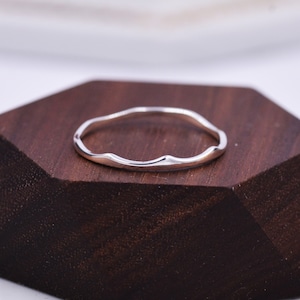 Sterling Silver Ripple Ring, Very Skinny Delicate Ring Band, Stacking Ring US 5-8, Wave Ring ...