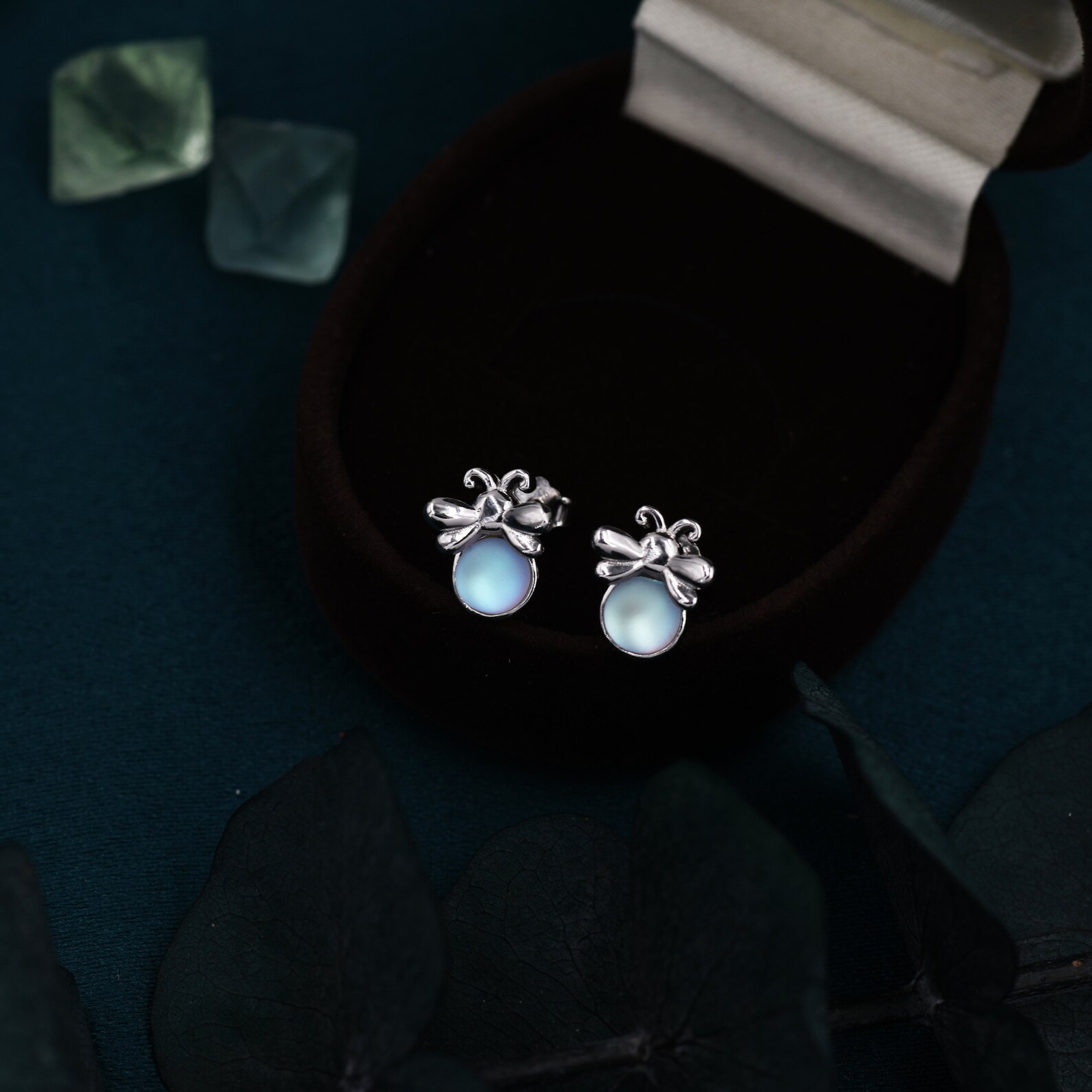 Firefly Stud Earrings in Sterling Silver With Frosted - Etsy