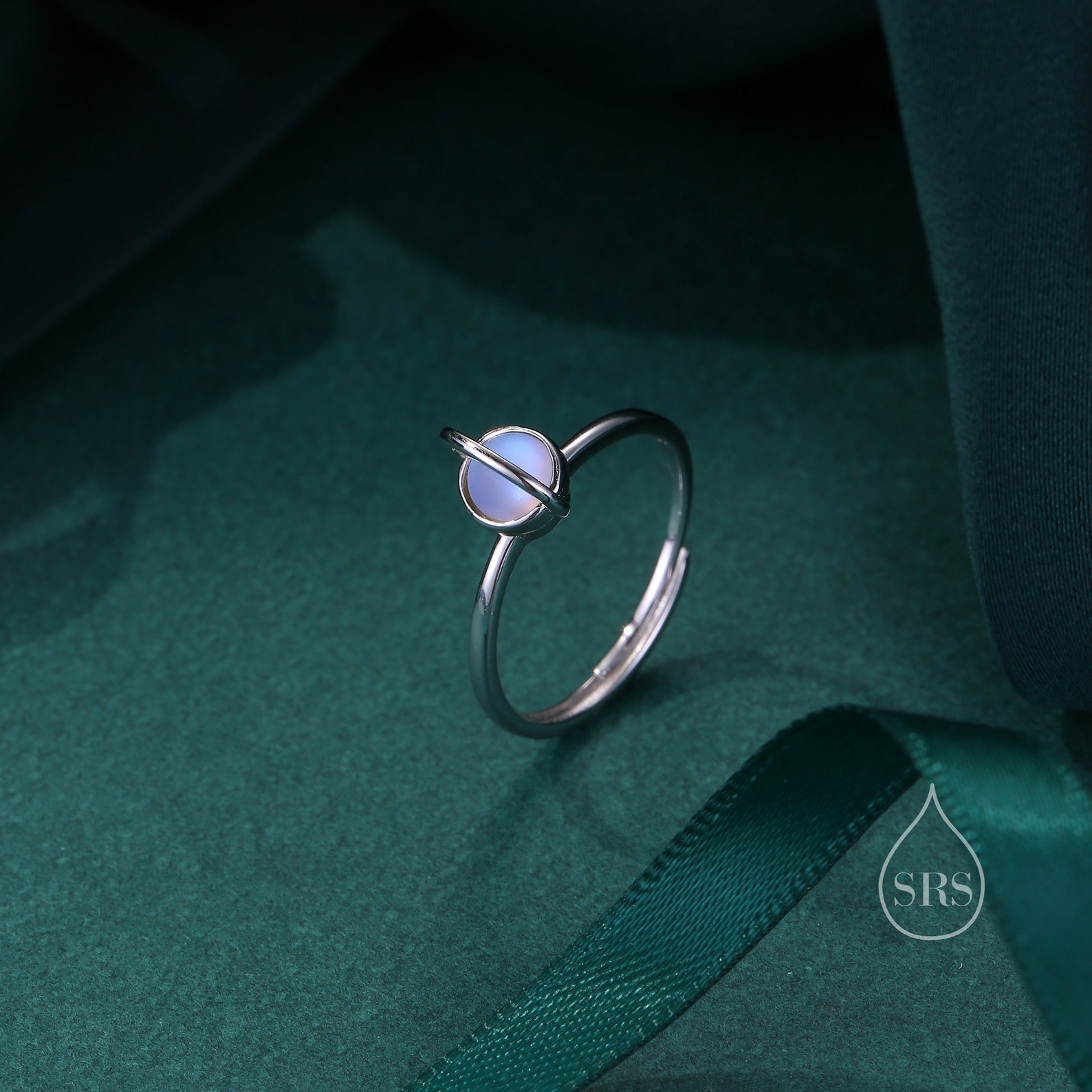 Sterling Silver Rotatable Planet Ring, Fidget Ring, Adjustable Size ...