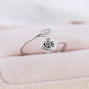 Rose Wrap Ring in Sterling Silver, Flower Ring, Silver Rose Ring ...